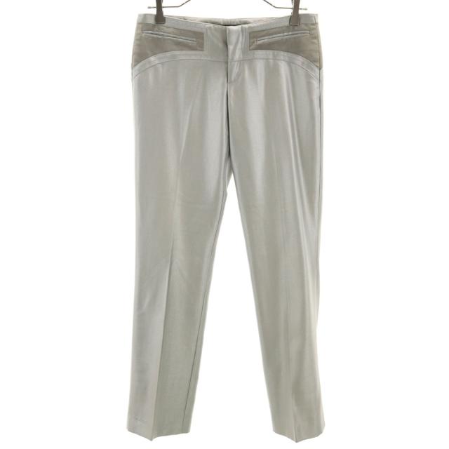 GUCCI グッチ イタリア製 ローライズ ロングパンツ 40 グレー レディース