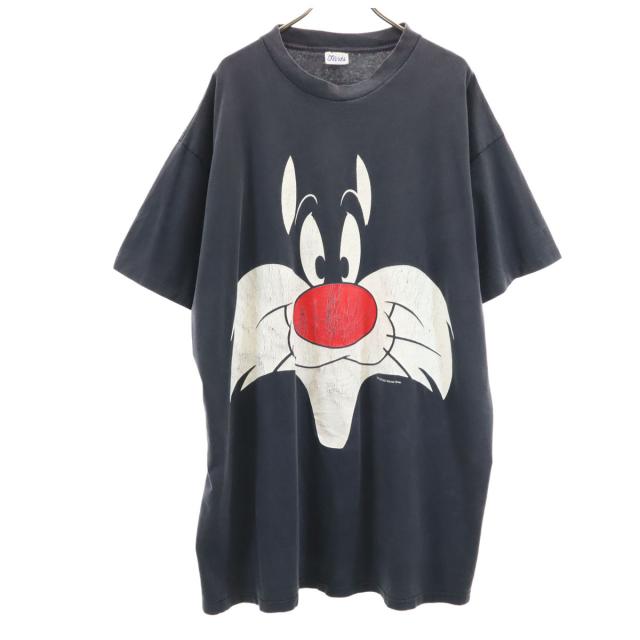 Warner Bros ワーナーブラザーズ 90s オールド ルーニー テューンズ シルベスター 半袖 ロング Tシャツ シングルステッチ メンズ