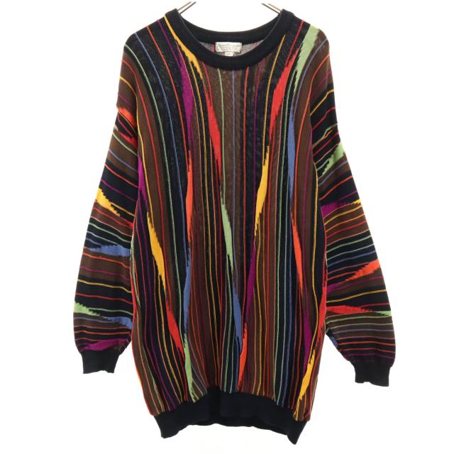 NormThompson BY TUNDRA ノームトンプソンバイツンドラ 90s オールド ストライプ柄 長袖 3D ニット L メンズ