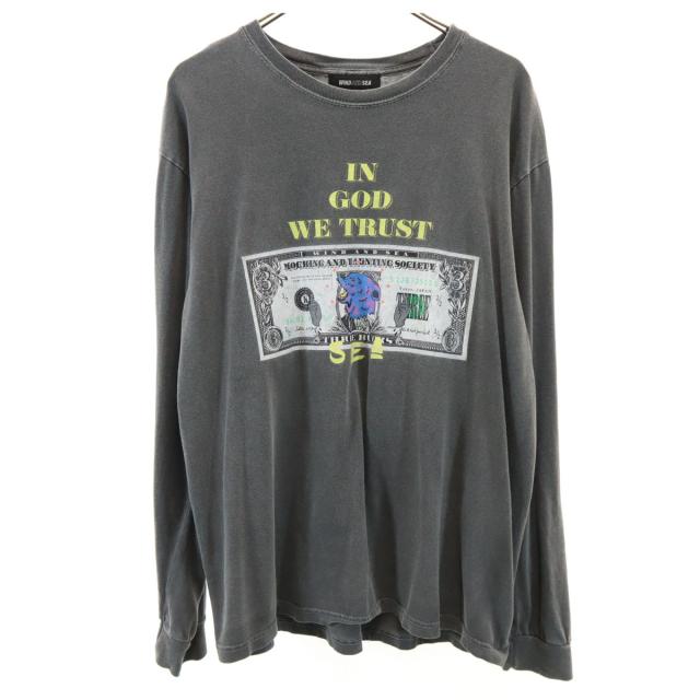 WIND AND SEA ウィンダンシー 長袖 両面プリント Tシャツ L グレー ロンT ×KOICHIRO TAKAGI メンズ