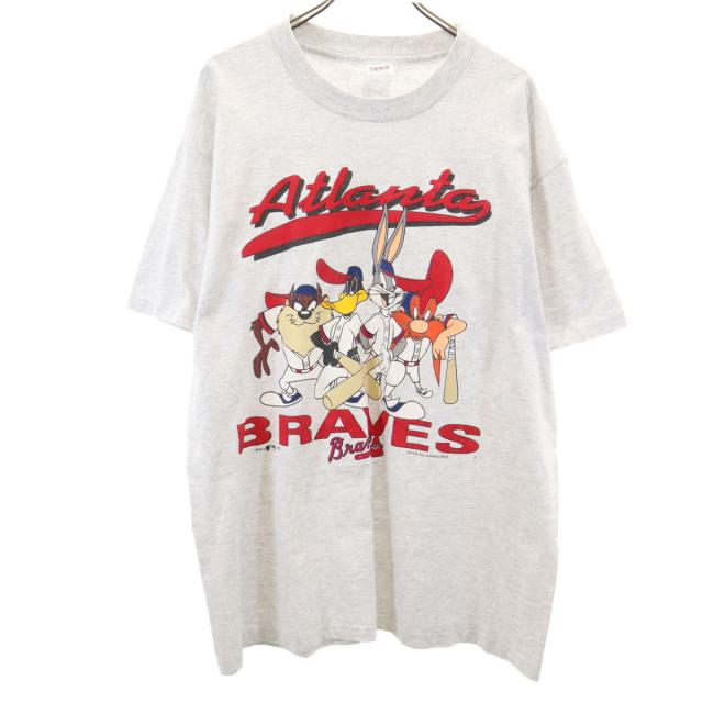 anbil アンビル 90s オールド USA製 MLB ルーニーテューンズ  アトランタブレーブス 半袖 シングルステッチ Tシャツ メンズ