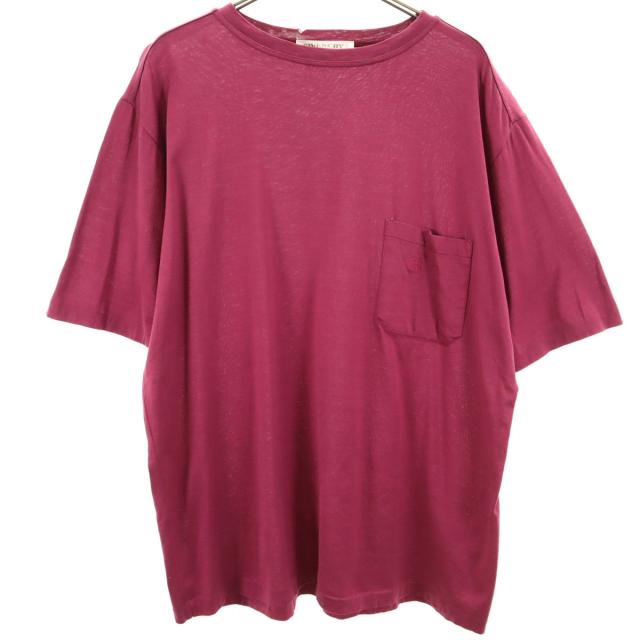 GIVENCHY GENTLEMAN ジバンシージェントルマン 80S 90S オールド イタリア製 半袖 ワンポイント刺繍 Tシャツ L ピンク メンズ