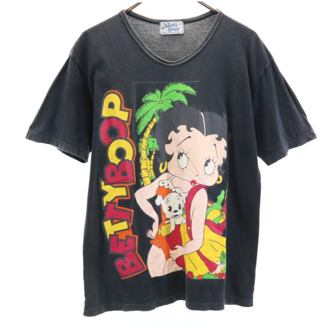 BETTY BOOP ベティブープ 90s 日本製 オールド 半袖 シングルステッチ Tシャツ ブラック メンズ