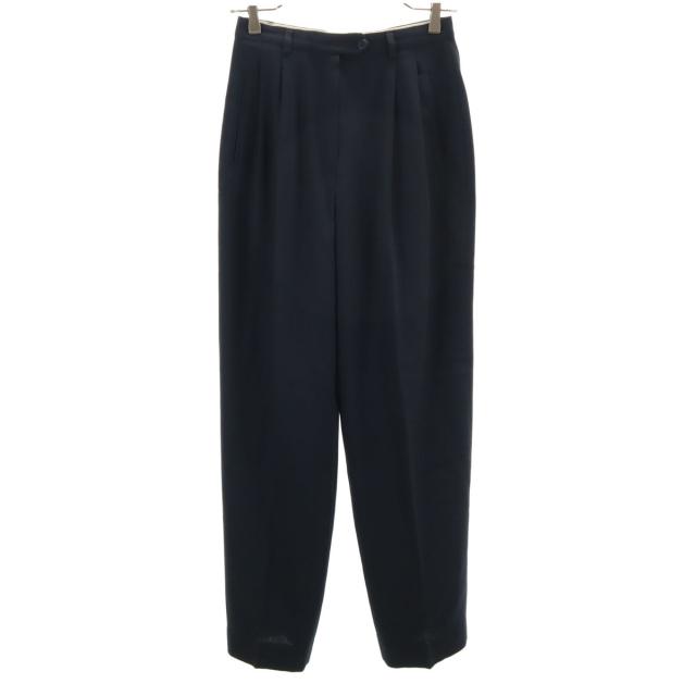 Emporio Armani エンポリオアルマーニ 90s イタリア製 オールド ハイウエスト テーパードパンツ 40 ネイビー タック レディース
