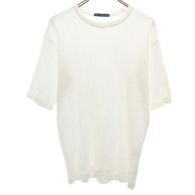 ISSEY MIYAKE MEN イッセイミヤケメン 日本製 半袖 プリーツ Tシャツ 4 ホワイト メンズ