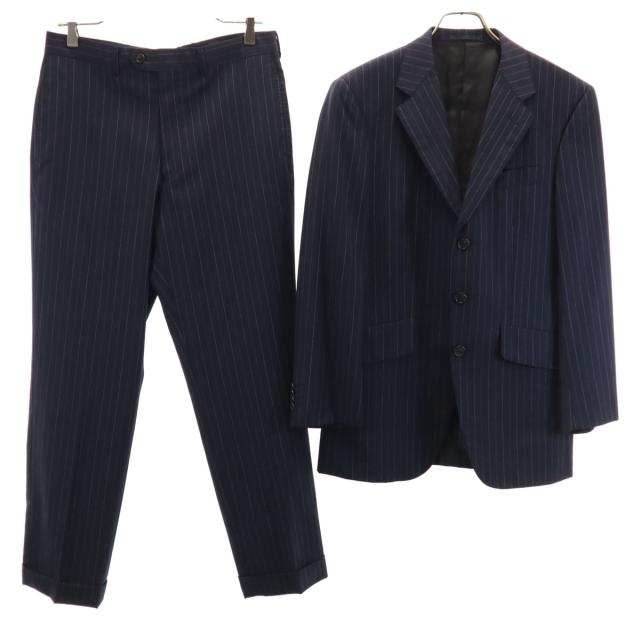 Paul Smith LONDON ポールスミスロンドン 日本製 ストライプ柄 ロロピアーナ生地 スーツ 上下セットアップ M ネイビー メンズ