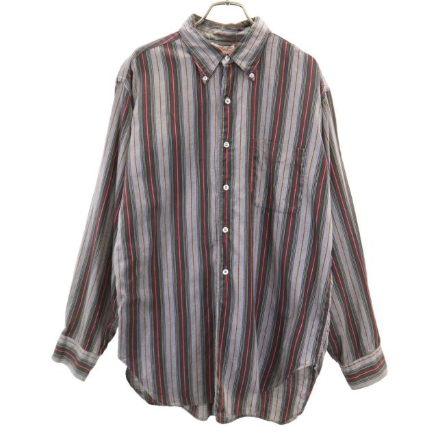 THE SOFT TOUCH SHIRT 60s ヴィンテージ ストライプ柄 長袖 ボタンダウンシャツ L グレー by CISCO メンズ