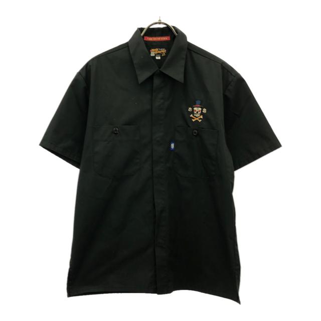 CREAM SODA クリームソーダ 日本製 PINK DRAGON ワッペン 半袖 ワークシャツ M ブラック メンズ