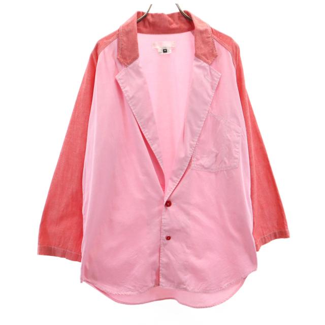 GANRYU COMME des GARCONS ガンリュウコムデギャルソン 2014年 日本製 製品洗い加工 シャツジャケット M ピンク テーラード メンズ