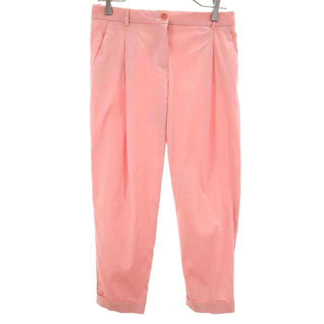 JIL SANDER ジルサンダー NAVY イタリア製 タック ストレッチ テーパードパンツ 32 ピンク レディース