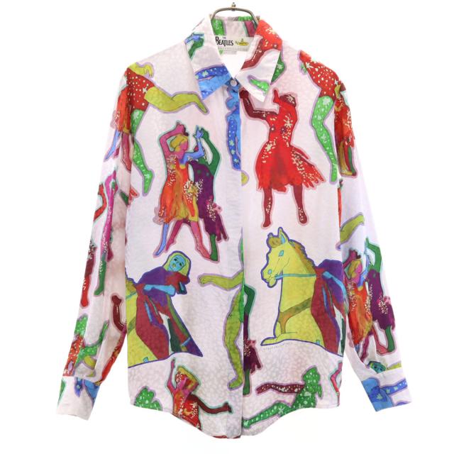 Stella McCartney ステラマッカートニー THE BEATLES ビートルズ コラボ シルク 映画 イエロー サブマリン 長袖 シャツ 34 レディース