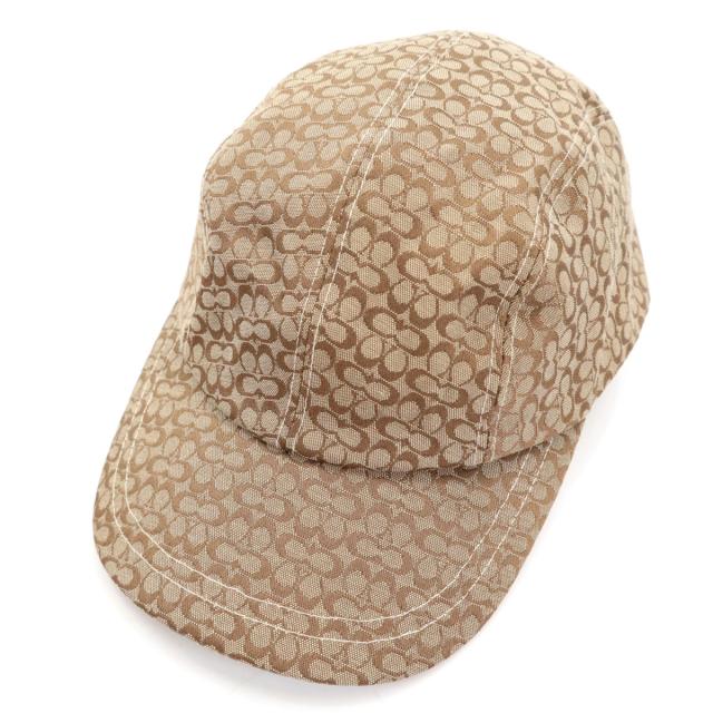 COACH コーチ 総ロゴ キャップ P/S ベージュ メンズ