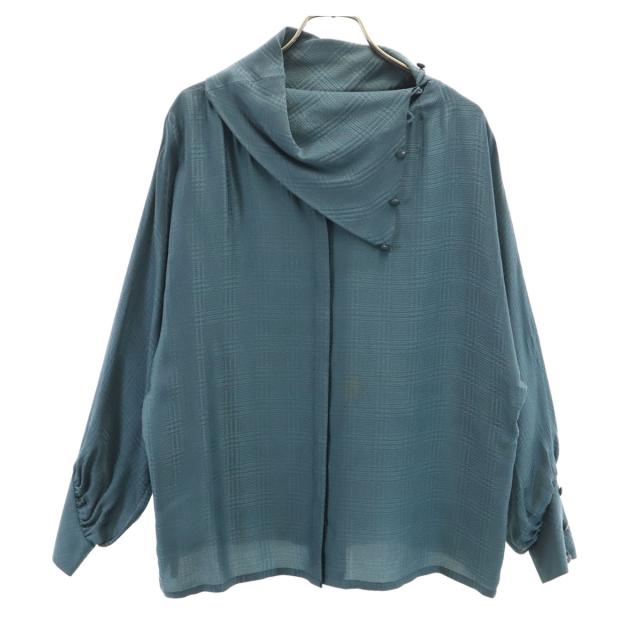 Christian Dior クリスチャンディオール 90s シルク オールド 長袖 ブラウス S チャコールグレー系 シャツ レディース