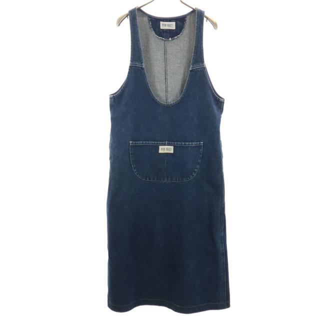 PINK HOUSE ピンクハウス デニム ジャンパースカート インディゴブルー ジーンズ ワンピース レディース
