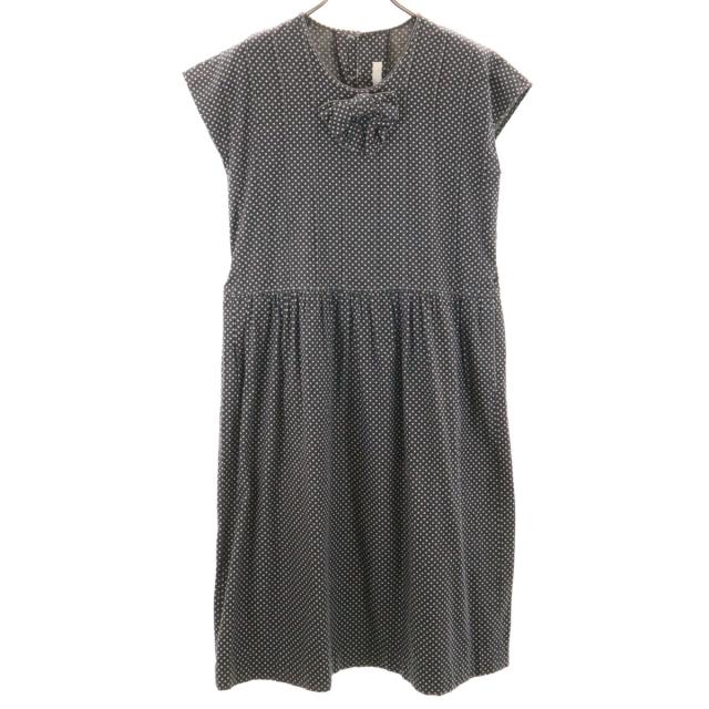 PINK HOUSE ピンクハウス ドット柄 フレンチスリーブ ワンピース グレー系 水玉 レディース