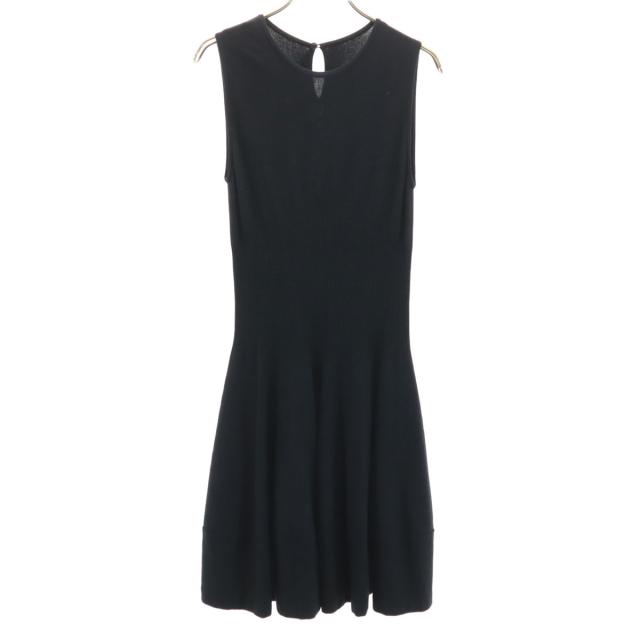 DAISY LIN PARIS デイジーリンパリス 日本製 ノースリーブ ニット 膝丈ワンピース 38 ブラック レディース