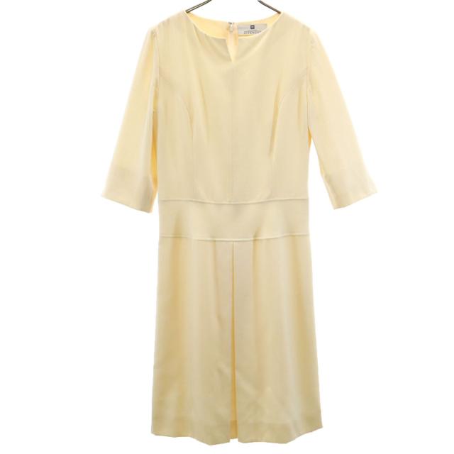 GIVENCHY ジバンシィ 90s 日本製 オールド ストライプ 7分袖 ワンピース 40 ペールオレンジ系 レディース