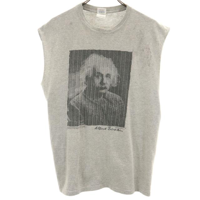 GILDAN ギルダン 90s オールド アルベルト アインシュタイン ノースリーブ Tシャツ M グレー メンズ