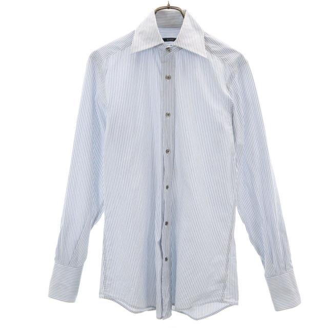 GUCCI グッチ イタリア製 ストライプ柄 長袖 コットンシャツ 38 ホワイト メンズ