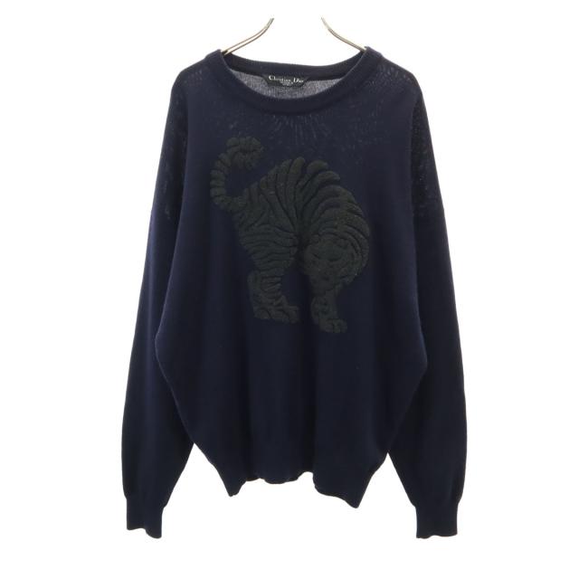 Christian Dior MONSIEUR SPORTS クリスチャンディオール ムッシュ スポーツ 90s オールド タイガー 長袖 セーター LL ニット メンズ