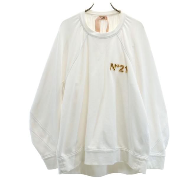N°21 ヌメロ ヴェントゥーノ イタリア製 長袖 スウェット トレーナー 3S 白 レディース