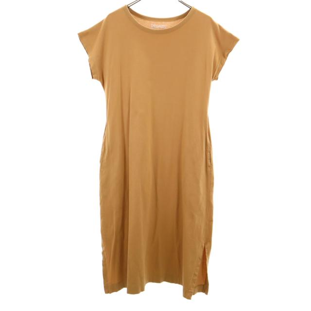 PLEATS PLEASE ISSEY MIYAKE. プリーツプリーズイッセイミヤケ 日本製 フレンチスリーブ ロングワンピース 3 ベージュ系 レディース