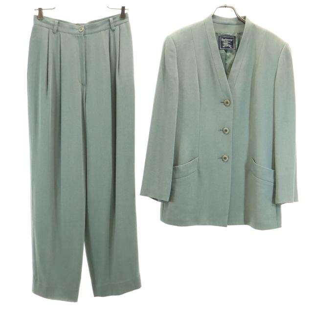 Burberrys バーバリーズ 90s オールド パンツスーツ 上下セットアップ 11 グリーングレー レディース