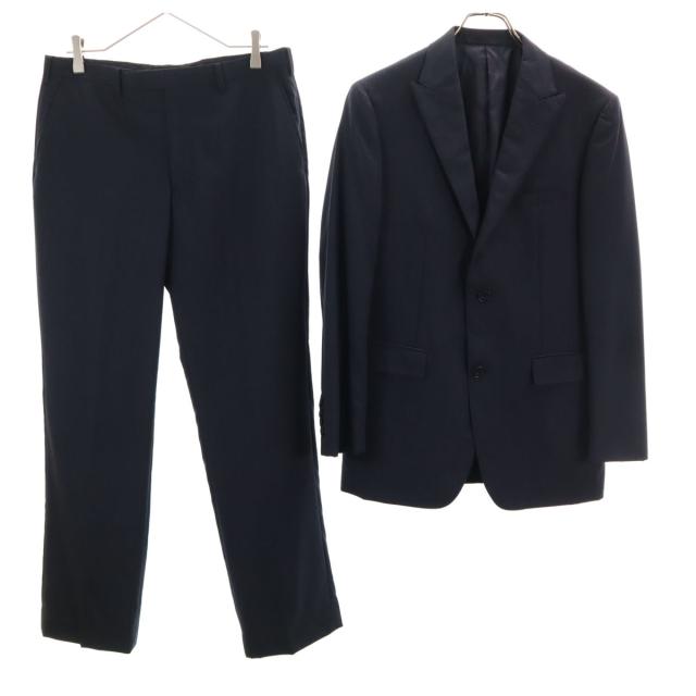 春夏物 2パンツ ベーシック2釦スーツ 尾州生地 濃紺/無地 メンズ