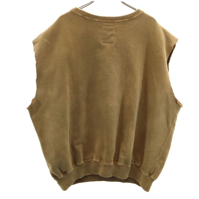 BOWWOW バウワウ 日本製 ノースリーブ 日焼け加工 スウェット XL ブラウン メンズ BOWWOW バウワウ 日本製 ノースリーブ 日焼け加工 スウェット XL