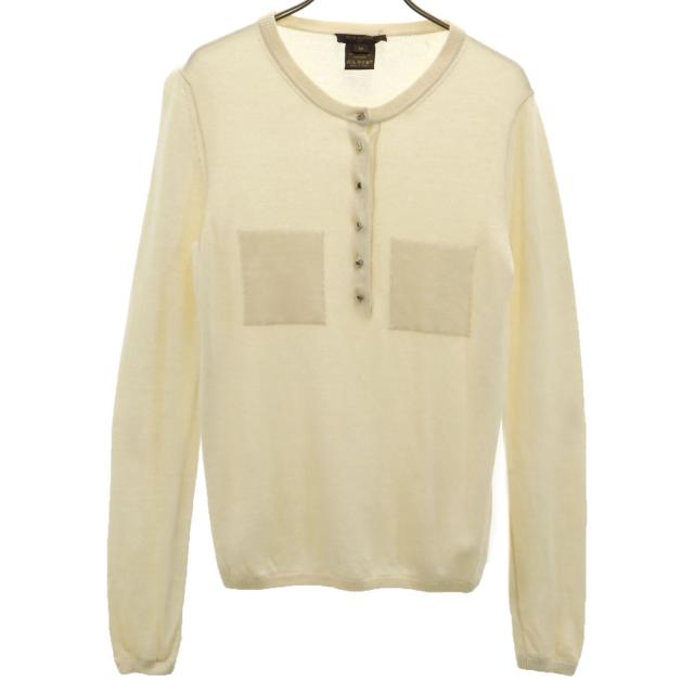 LOUIS VUITTON ルイヴィトン イタリア製 カシミヤ100％ 長袖 ニット M オフホワイト レディース