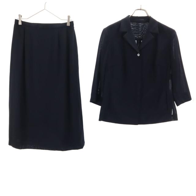 BURBERRY バーバリー スカートスーツ 上下セットアップ 13 ネイビー系 比翼 レディース