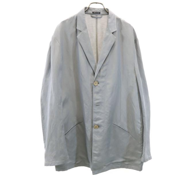 GIORGIO ARMANI ジョルジオアルマーニ イタリア製 リネンブレンド ヘリンボーン柄 テーラードジャケット 50 グレー アンコン メンズ