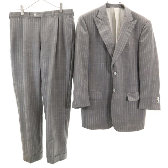 Ermenegildo Zegna エルメネジルドゼニア SUMMER TROFEO ストライプ パンツスーツ 上下セットアップ 50C グレー系 メンズ