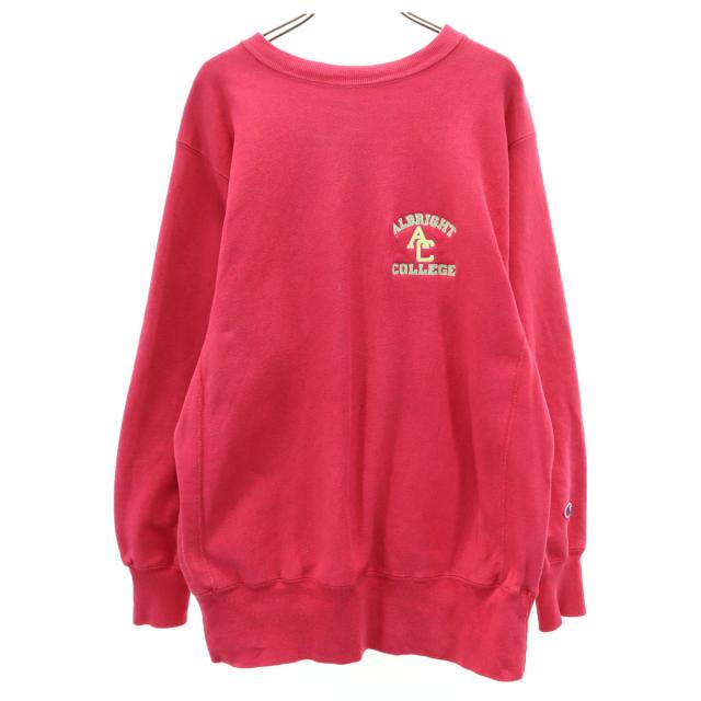 Champion チャンピオン 90s USA製 刺繍タグ オールド 長袖 リバースウィーブ スウェット トレーナー L ピンク メンズ