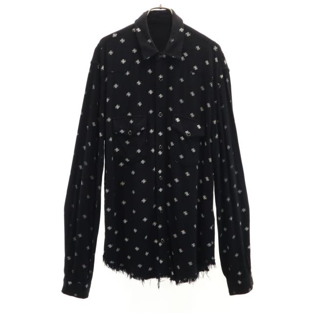 AMIRI アミリ USA製 総柄 長袖 ウエスタンシャツ L 黒 メンズ