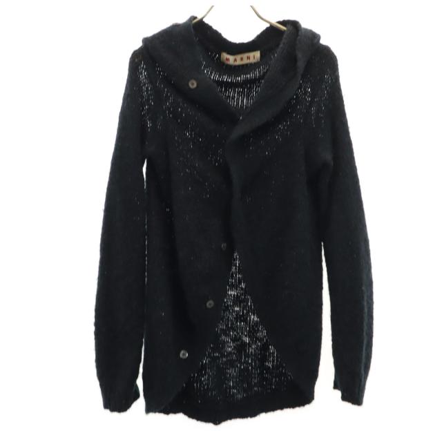 MARNI マルニ イタリア製 ウールブレンド 長袖 ニットカーディガン 40 黒 レディース
