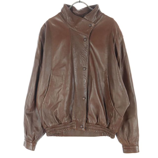 ArtesaniaTextil スペイン製 長袖 レザージャケット M ブラウン レディース