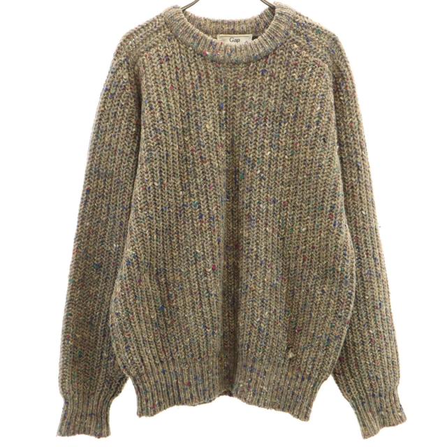 GAP ギャップ 80s オールド ウール100% 長袖 ネップ セーター S グレー系 ニット メンズ