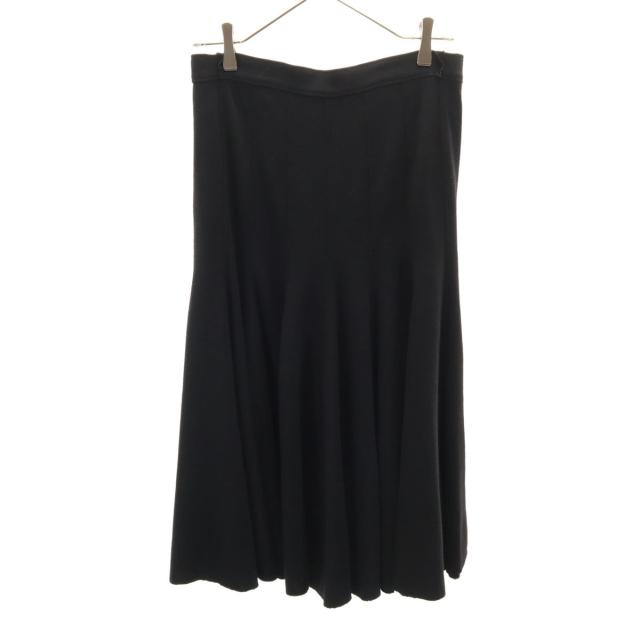 GIVENCHY ジバンシィ フランス製 ミモレ丈 ニット フレアスカート M ブラック レディース