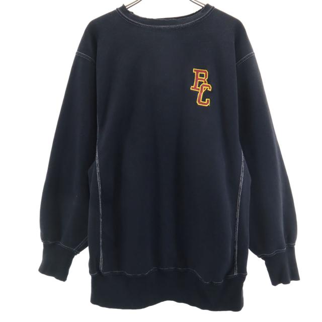 Champion チャンピオン 90s USA製 刺繍タグ オールド 長袖 リバースウィーブ スウェット トレーナー XL ブラック メンズ