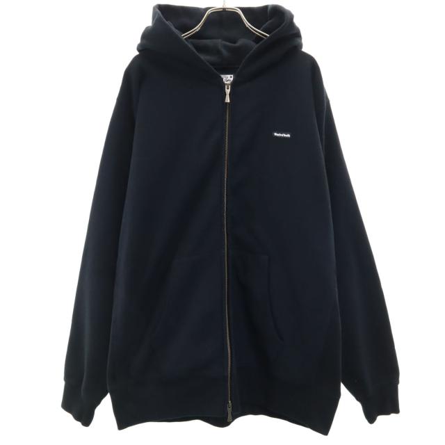 Wasted Youth ウェイステッドユース 長袖 スウェット ジップパーカー XXL 黒 裏起毛 ビックサイズ メンズ