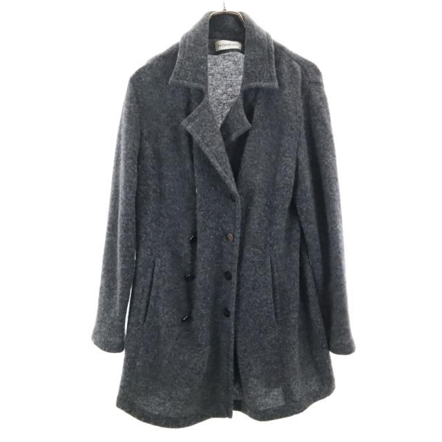 YVES SAINT LAURENT イヴサンローラン 90s 日本製 オールド ピーコート M グレー レディース