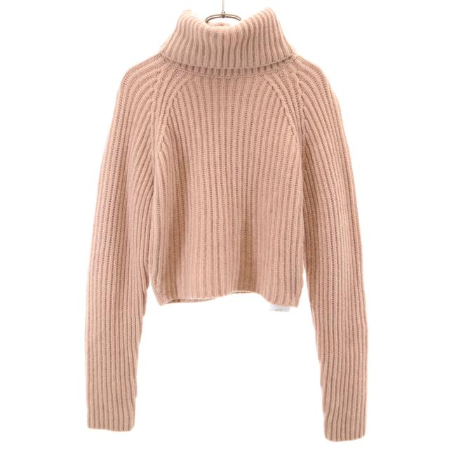 美品 Emilio Pucci エミリオプッチ イタリア製 カシミヤ100％ 長袖 ショート丈 タートルネック セーター M ピンク ニット レディース