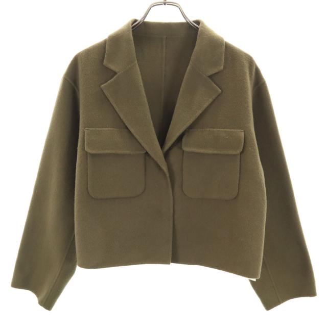 未使用 allureville アルアバイル ショート丈 ウールジャケット 2 カーキ レディース