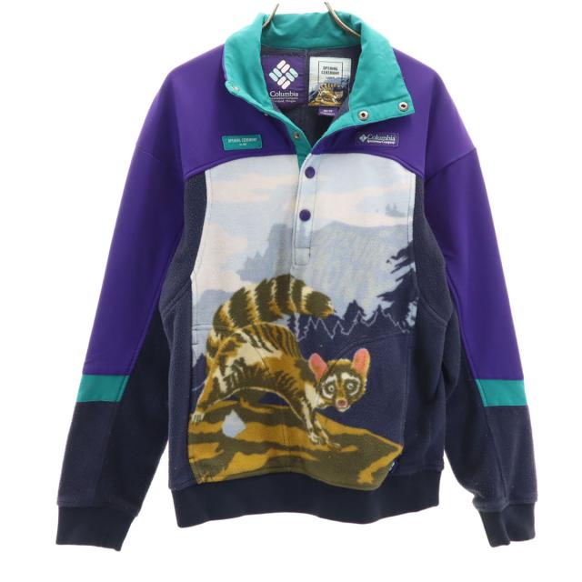 Columbia コロンビア オープニングセレモニー OPENING CEREMONY コラボ アニマル柄 長袖 フリース シャツ XS アウトドア メンズ