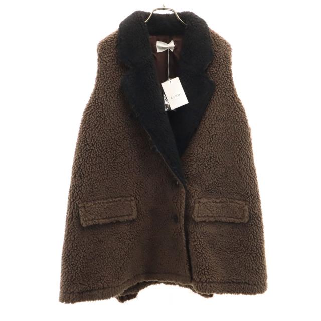 未使用 EZUMi エズミ ニットスリーブ ボアコート M ブラウン レディース