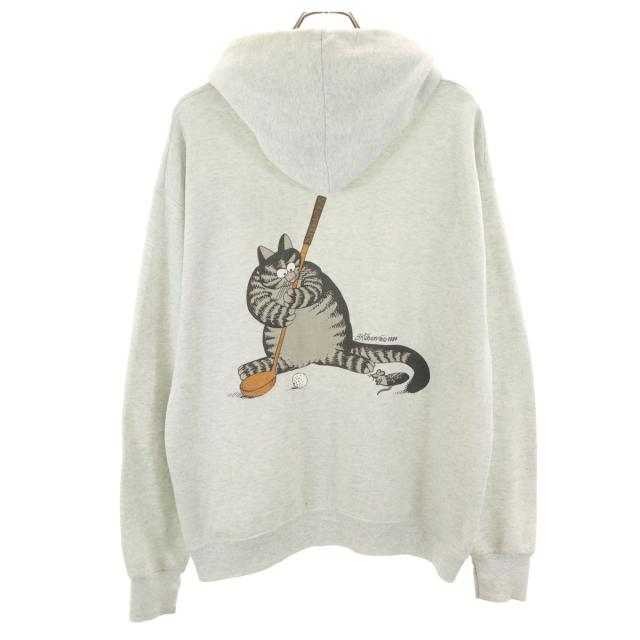FRUIT OF THE LOOM フルーツオブザルーム 80s USA製 ヴィンテージ バックプリント クリバンキャット 長袖 スウェットパーカー L メンズ