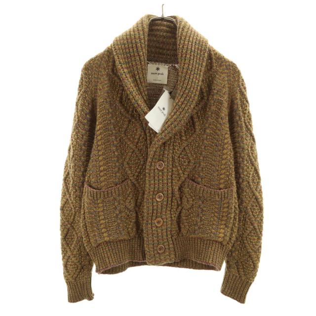 未使用 peak スノーピーク アルパカブレンド ショールカラー ニットカーディガン 1 イエロー系 メンズ