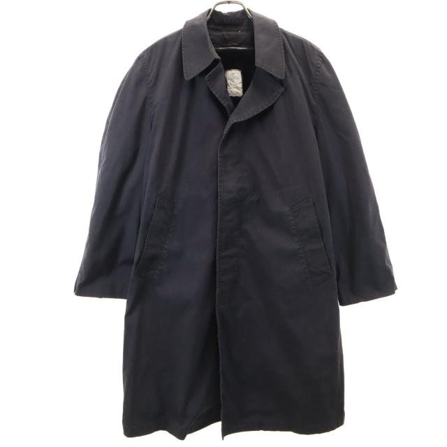 US NAVY アメリカ海軍 80s オールウェザーコート DLA ヴィンテージ ステンカラー ロングコート 36 ブラック系 ライナー メンズ