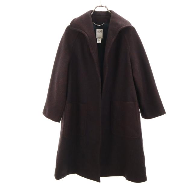 美品 CELINE セリーヌ フランス製 ウールコート 38 ブラウン レディース
